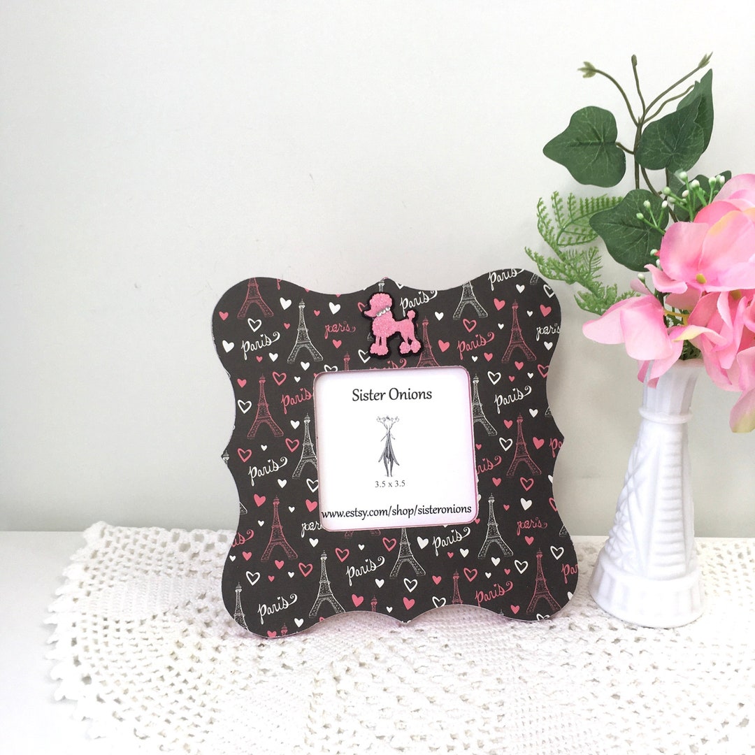 Fifi in Paris Decoupaged Embellished 8x8 Curvy Picture Frame Paris ...