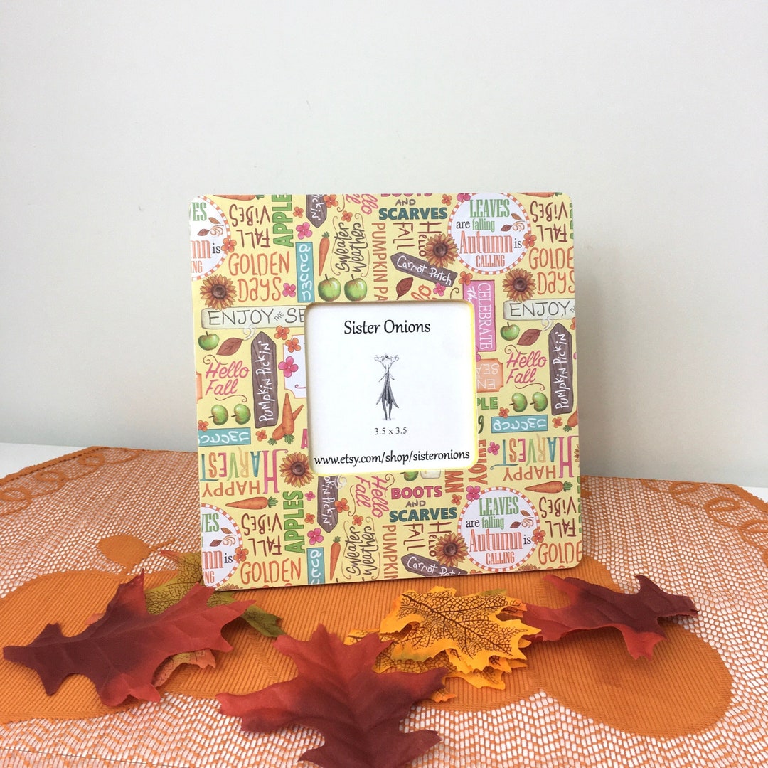 Golden Days of Fall Decoupaged Embellished 8x8 Fall Picture Frame ...