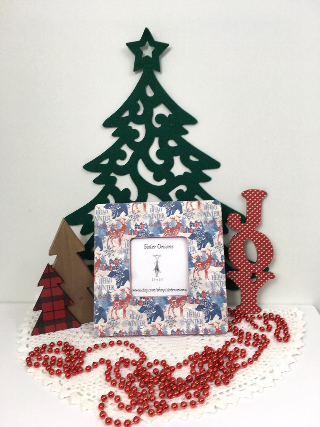 Hello Winter Decoupaged 8x8 Square Winter Picture Frame Christmas ...