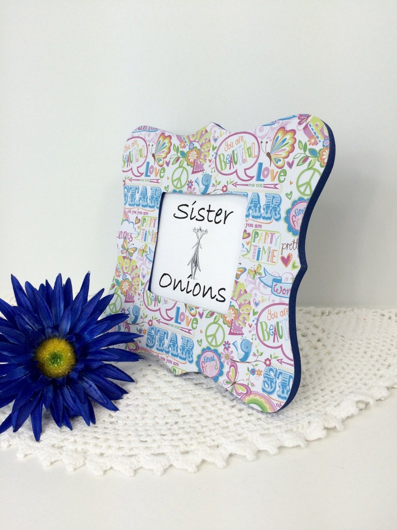 Hippie Chic Decoupaged Picture Frame Graffiti Picture Frame Gifts for ...