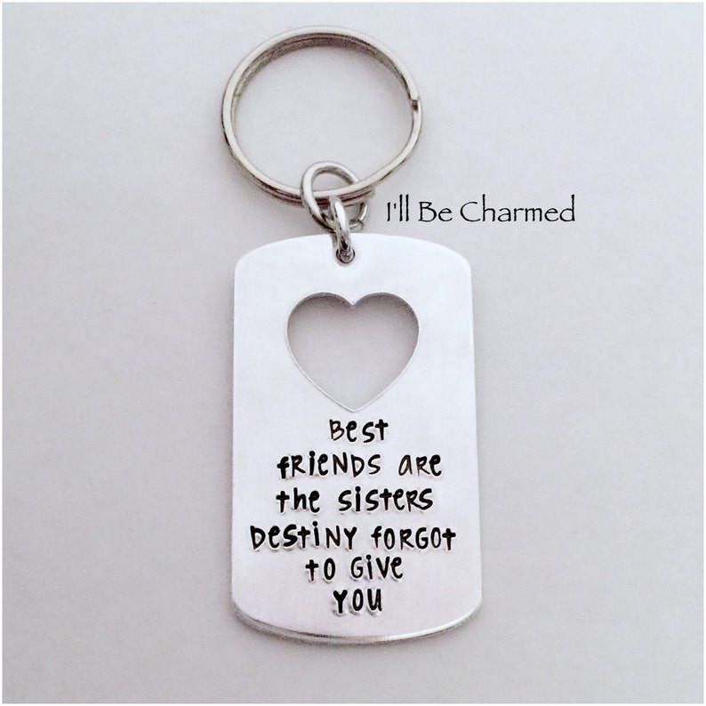 Hand Stamped Key Chain Best Friend Key Chain Best Friends | Etsy