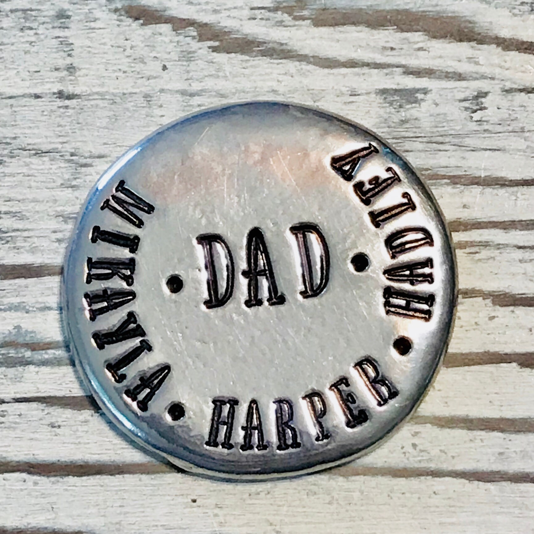 Handstamped Pewter, Pocket Token, Wedding Gift, Coin, Lucky Coin ...
