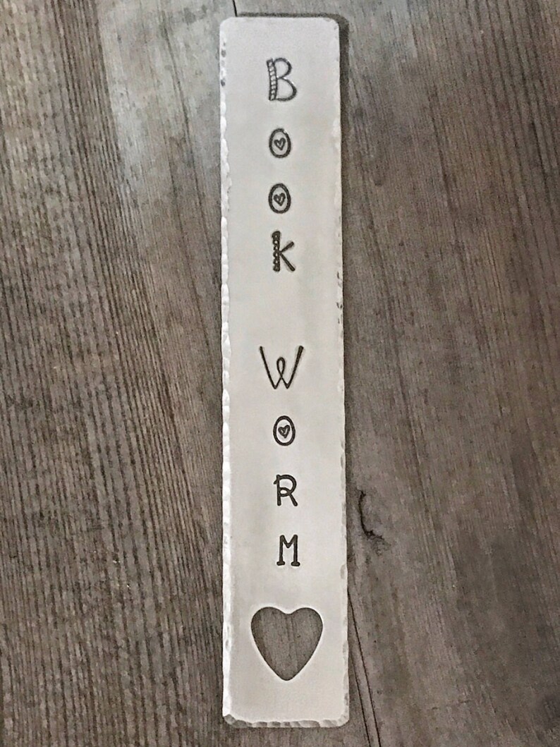 Book Worm Book Mark Hand Stamped Book Personalized - Etsy