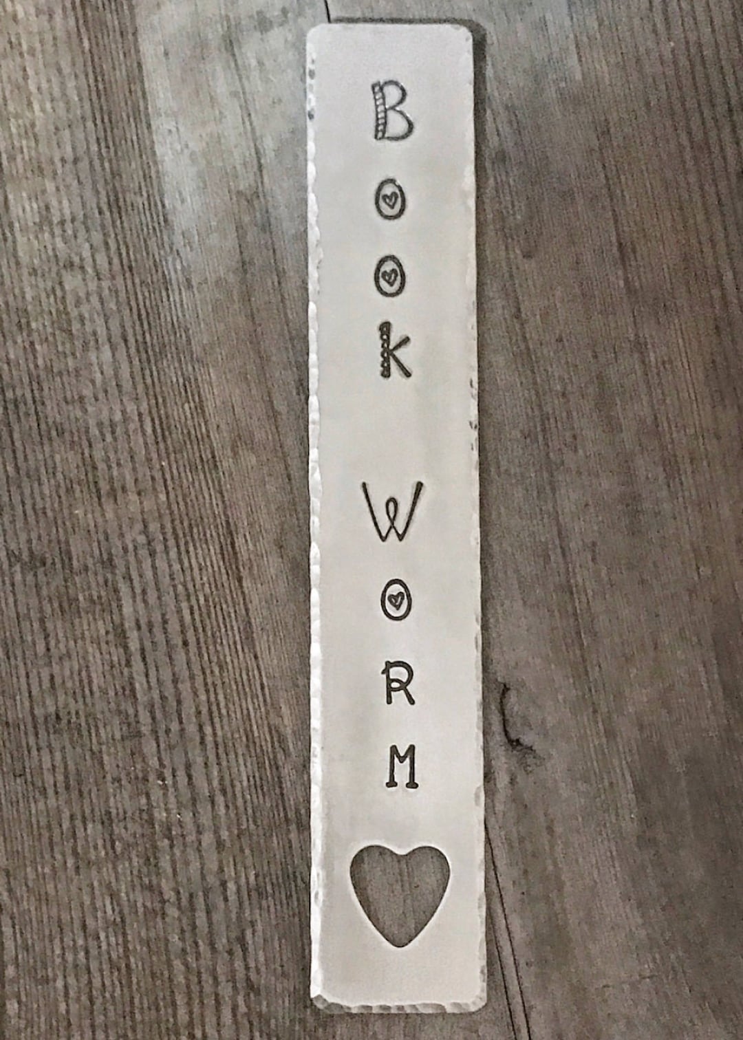 Book Worm - Book Mark - Hand Stamped - Book - Personalized Jewelry ...