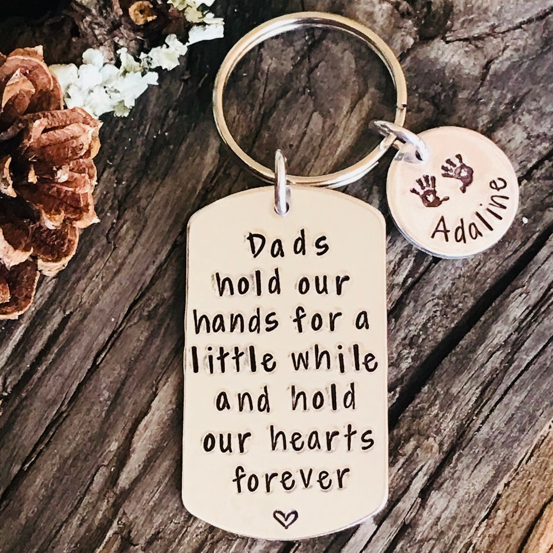 Hand Stamped, Dad Keychain, Dad, Daddy Key Chain, Stepdad, Fathers Day ...