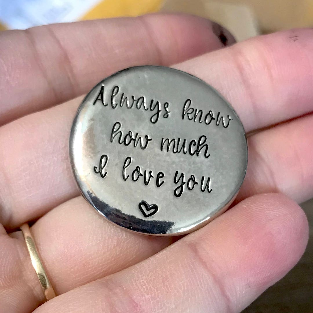 Handstamped Pewter, Pocket Token, Wedding Gift, Coin, Lucky Coin ...