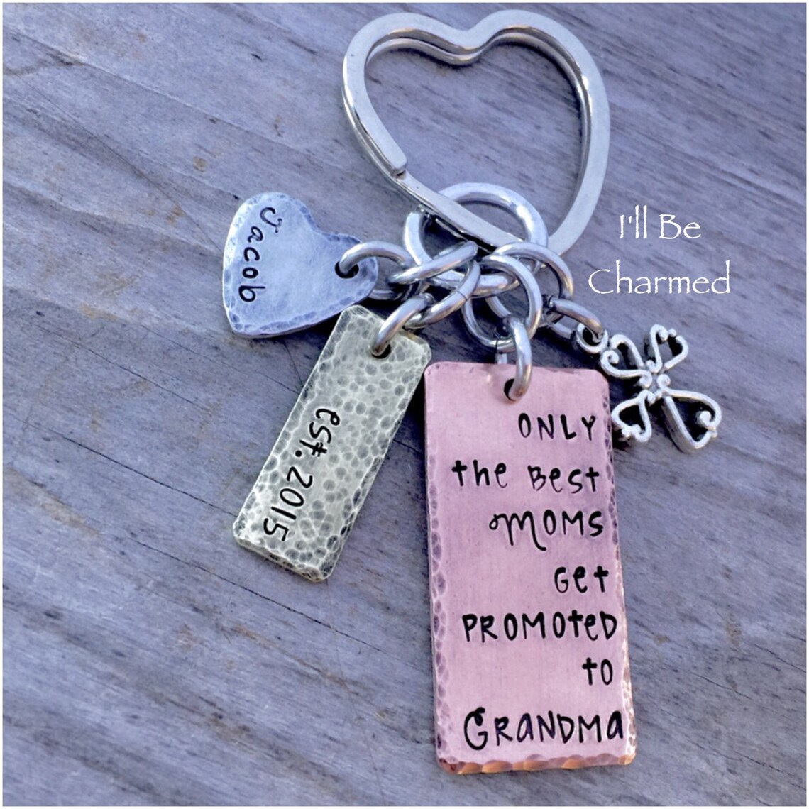 Grandma Key Chain - Birth Anouncement - Only the Best Moms Get Promoted ...