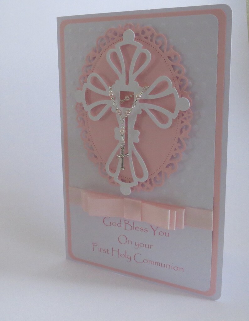 Unique Girls Pink First Holy Communion, Confirmation, Handmade Card - Etsy