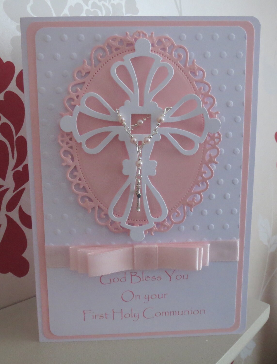 Unique Girls Pink First Holy Communion, Confirmation, Handmade Card - Etsy