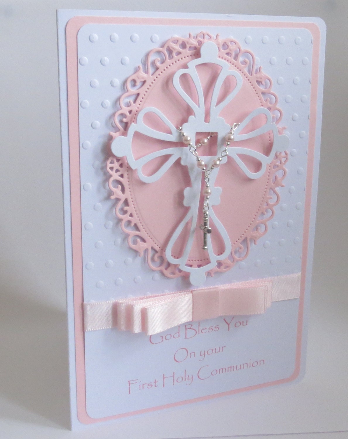 Unique Girls Pink First Holy Communion, Confirmation, Handmade Card - Etsy