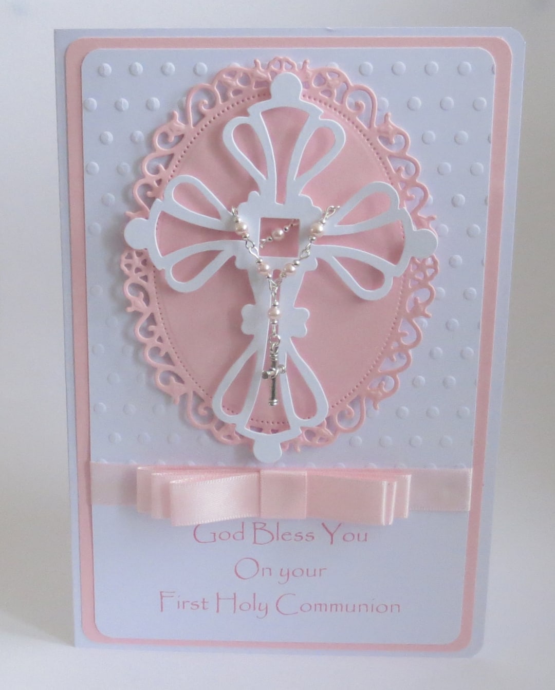 Unique Girls Pink First Holy Communion, Confirmation, Handmade Card - Etsy