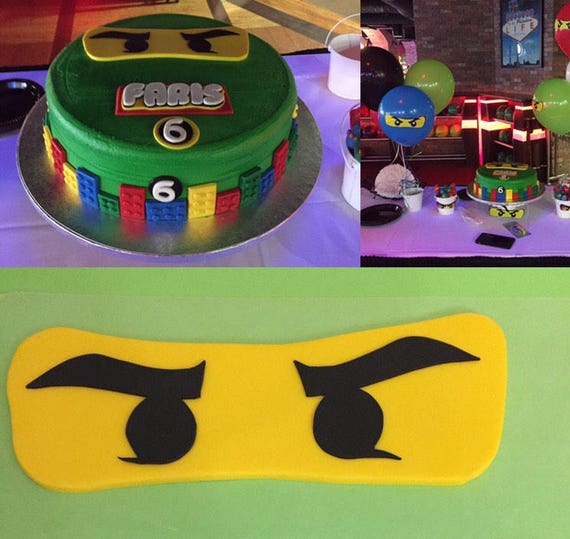 7" Fondant Ninja face and eyes cake topper- READY TO SHIP by CS Party ...