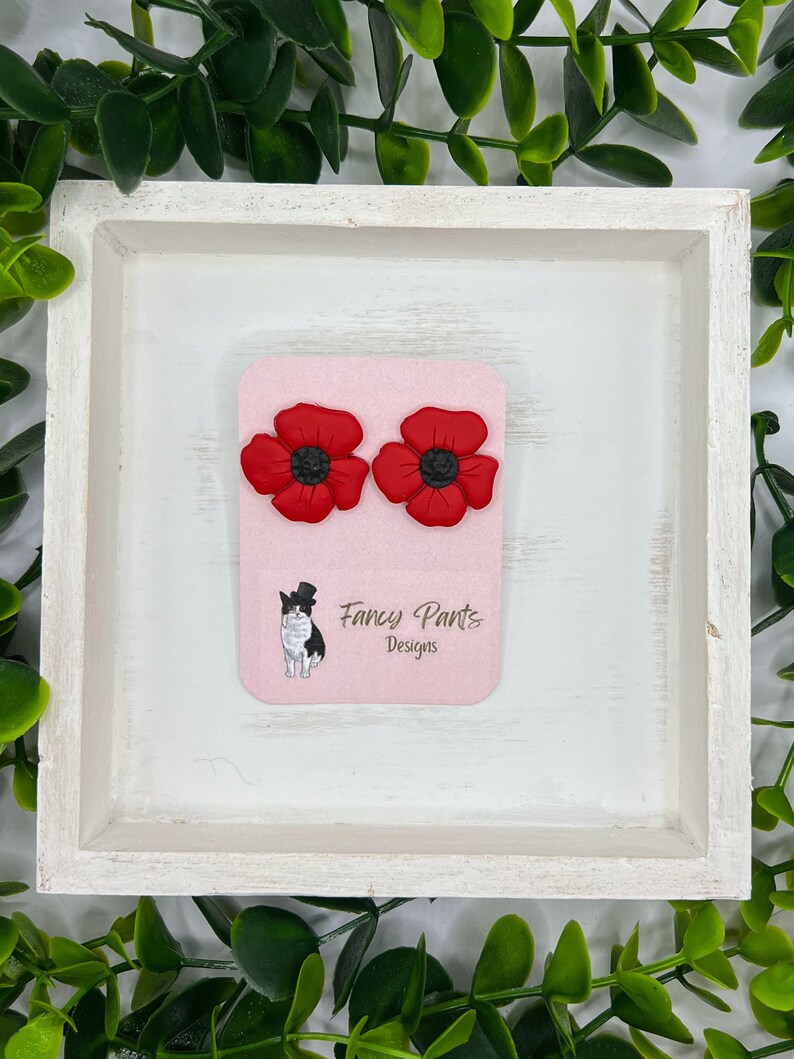 Poppy Studs Polymer Clay Earrings Hypoallergenic Posts Lightweight - Etsy