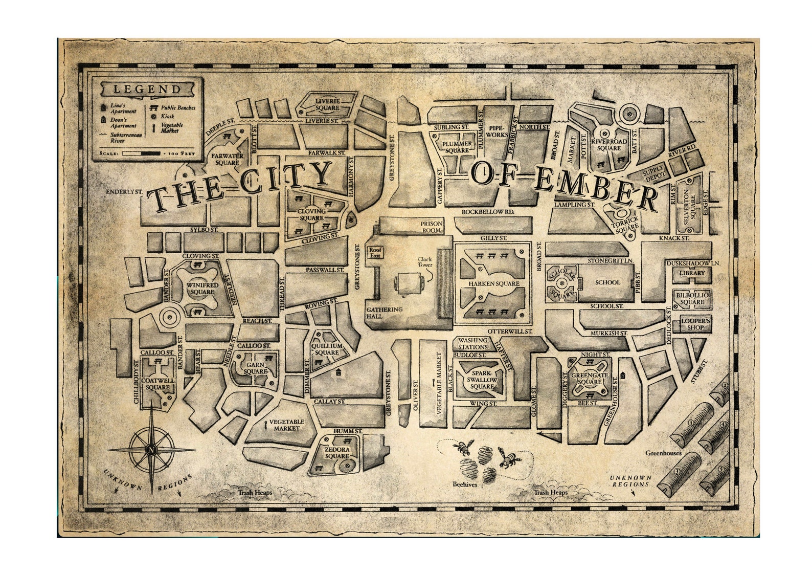 City of Ember Map - Etsy