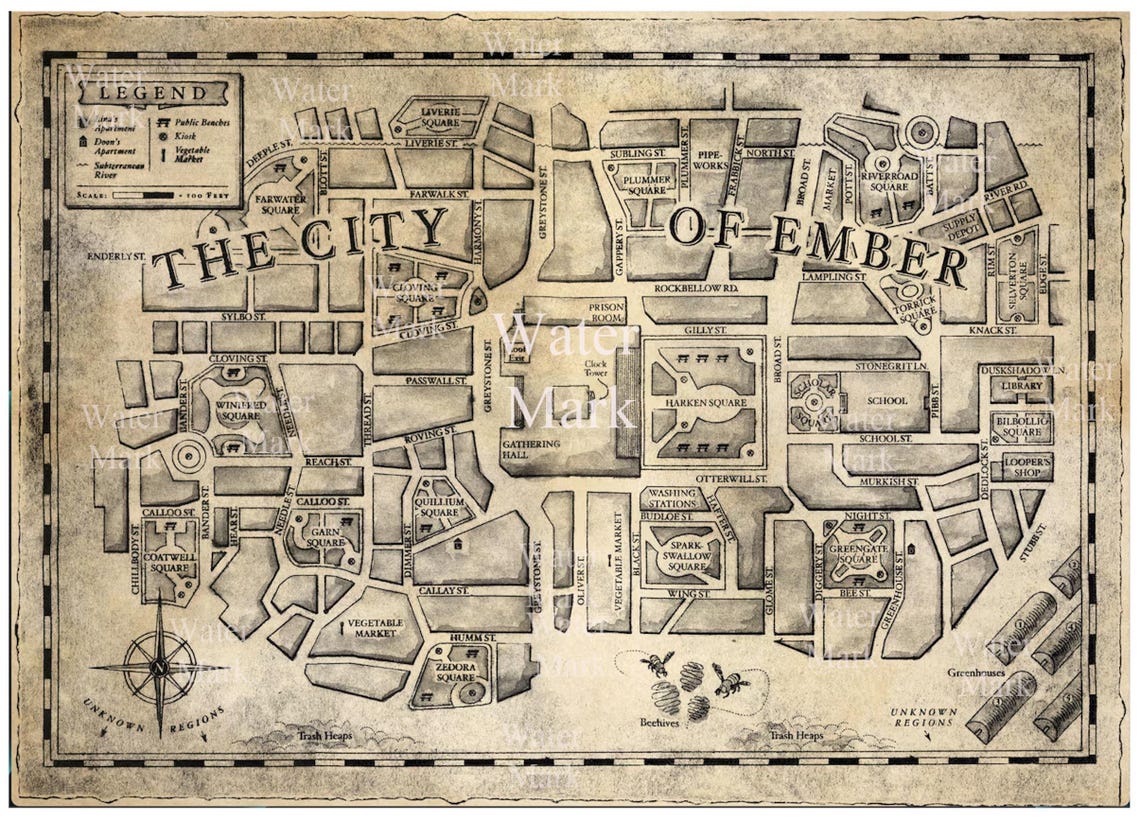 City of Ember Map - Etsy