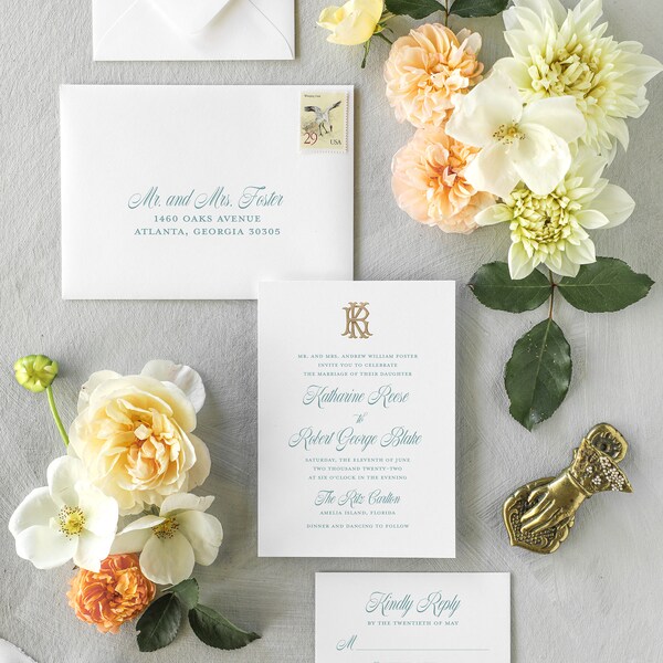 Monogram Invitation - Etsy