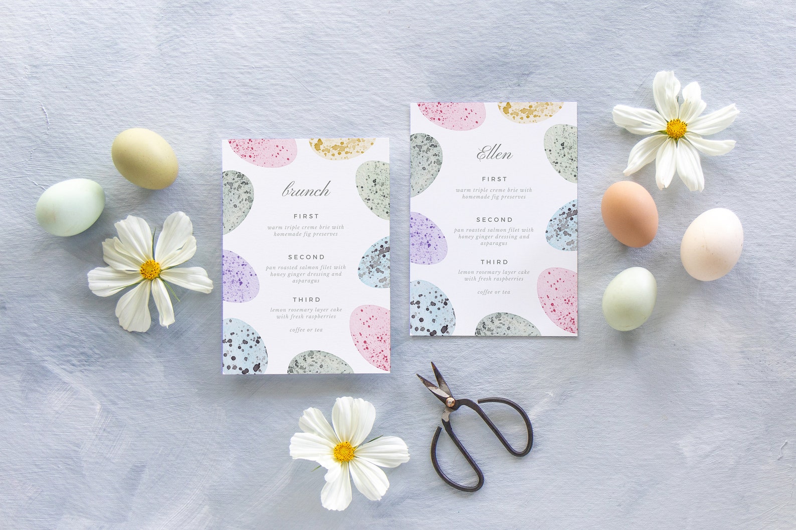 Pastel Speckled Egg Easter Menu Template | Editable Template ...