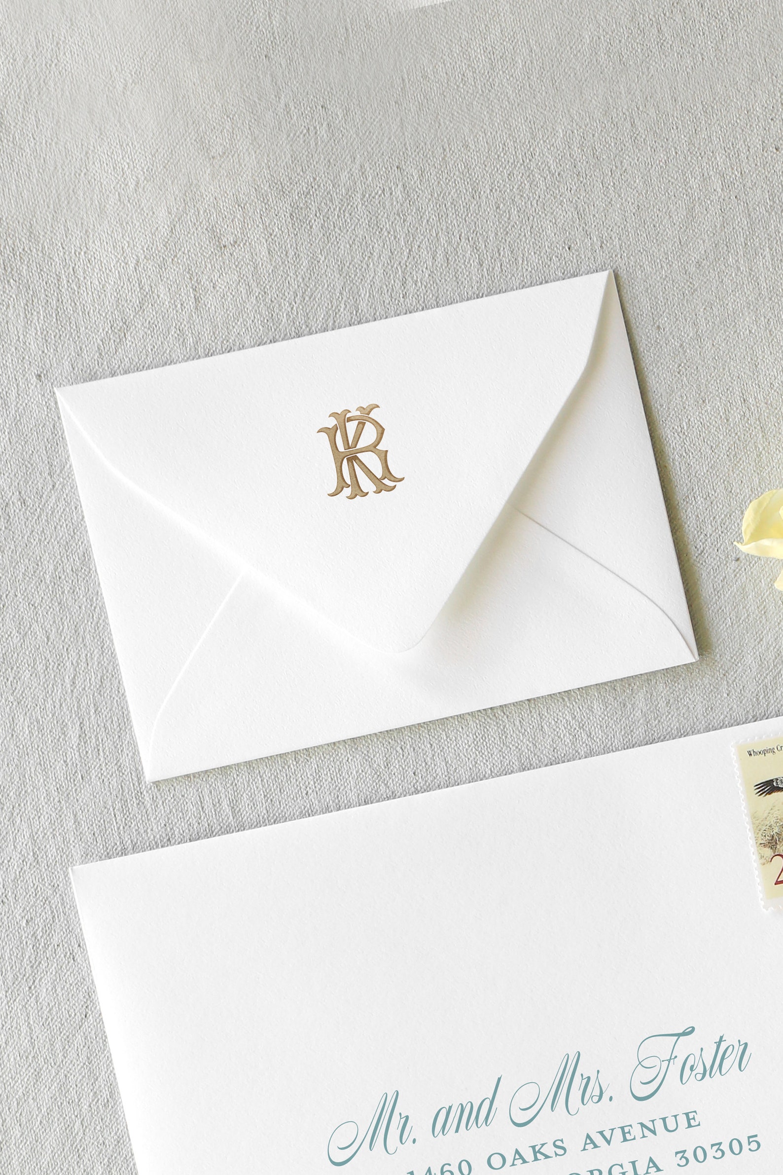 Classic Monogram Wedding Invitation Suite Couple's Monogram Invitation ...