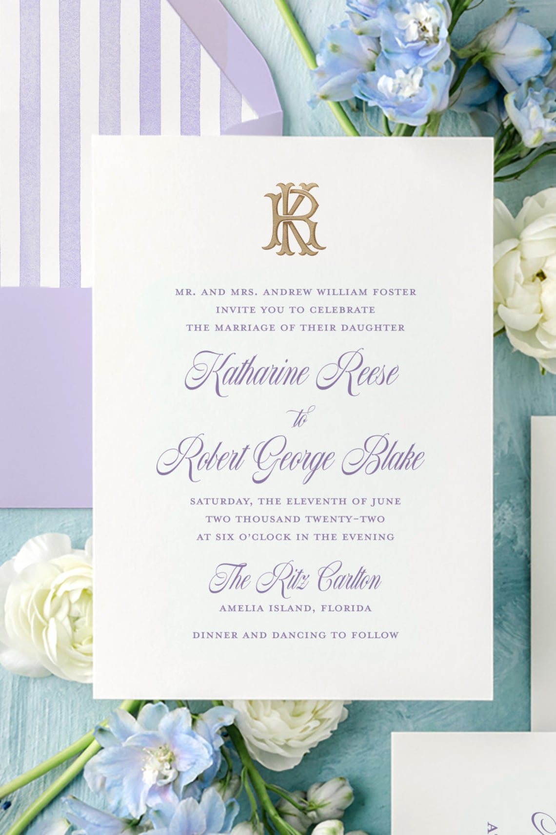 Classic Monogram Wedding Invitation Suite Couple's Monogram Invitation ...