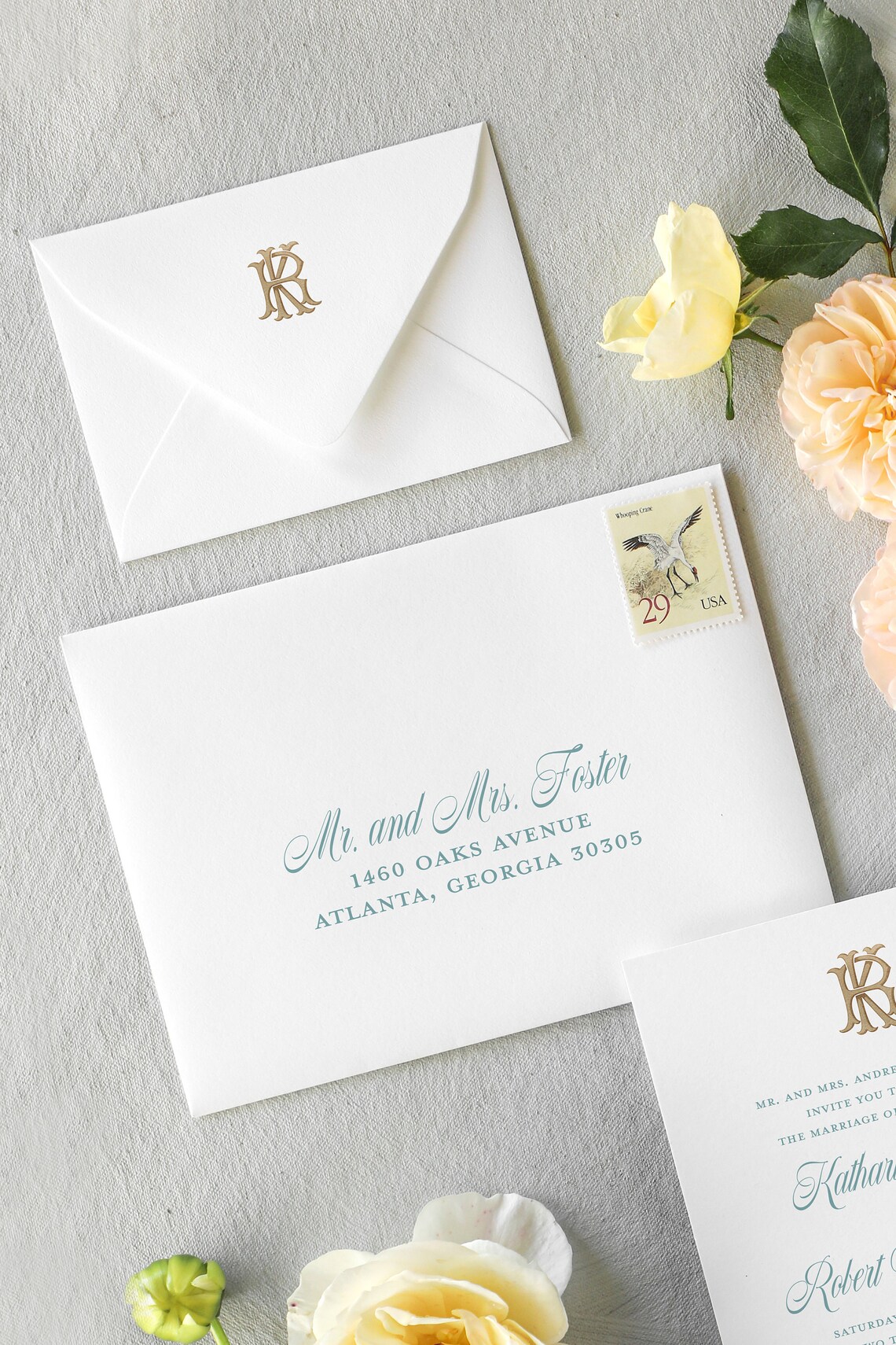 Classic Monogram Wedding Invitation Suite Couple's Monogram Invitation ...