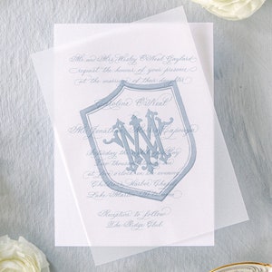 Classic Couple's Crest Vellum Overlay Interlocking - Etsy