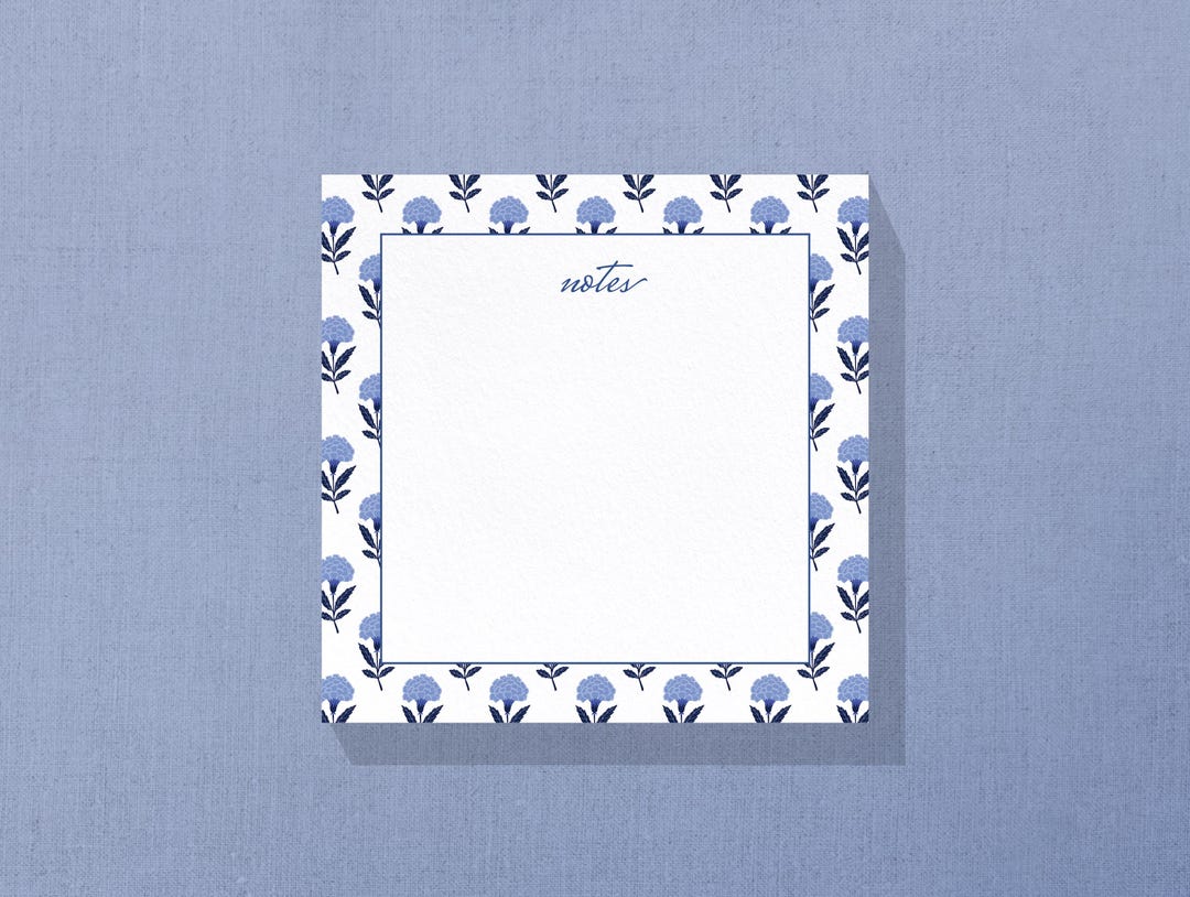 Blue Block Print Slab Notepad - Etsy