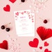 Watercolor Hearts Valentine's Menu Template | Editable INSTANT Download ...