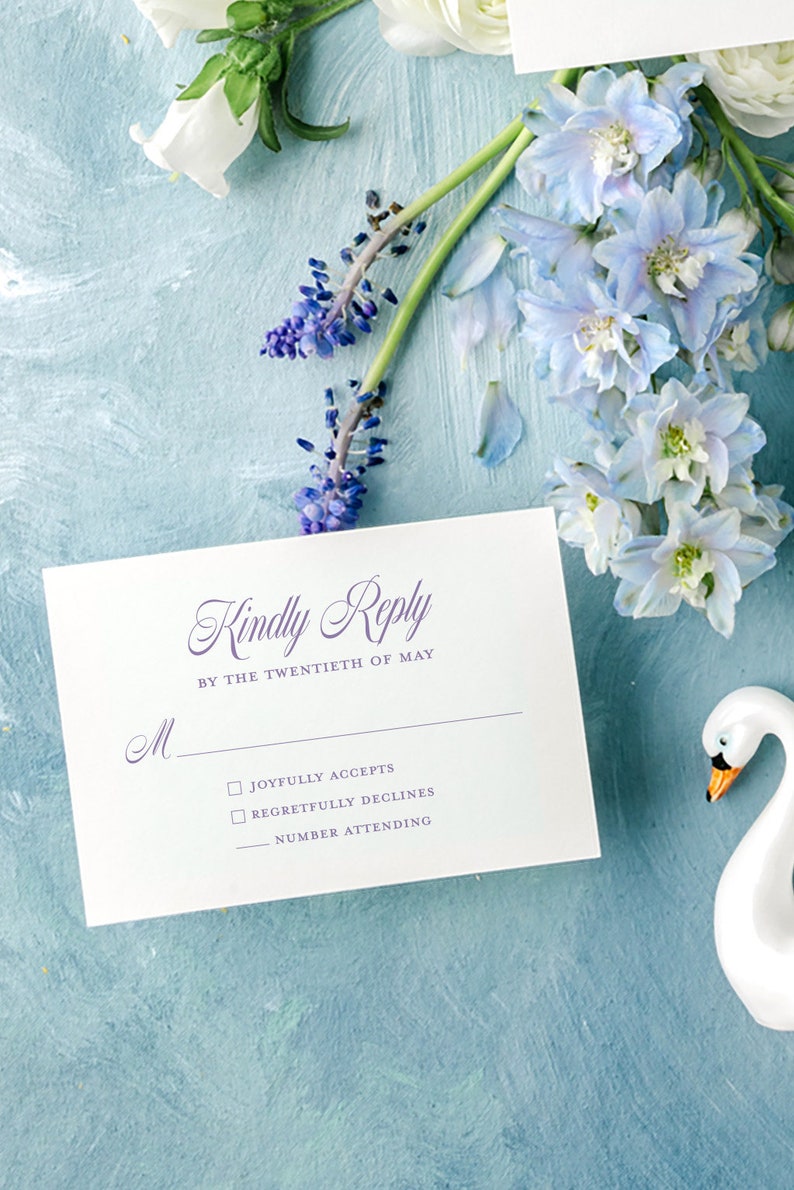 Monogram Stripe Wedding Invitation Suite Printed Invitation With ...