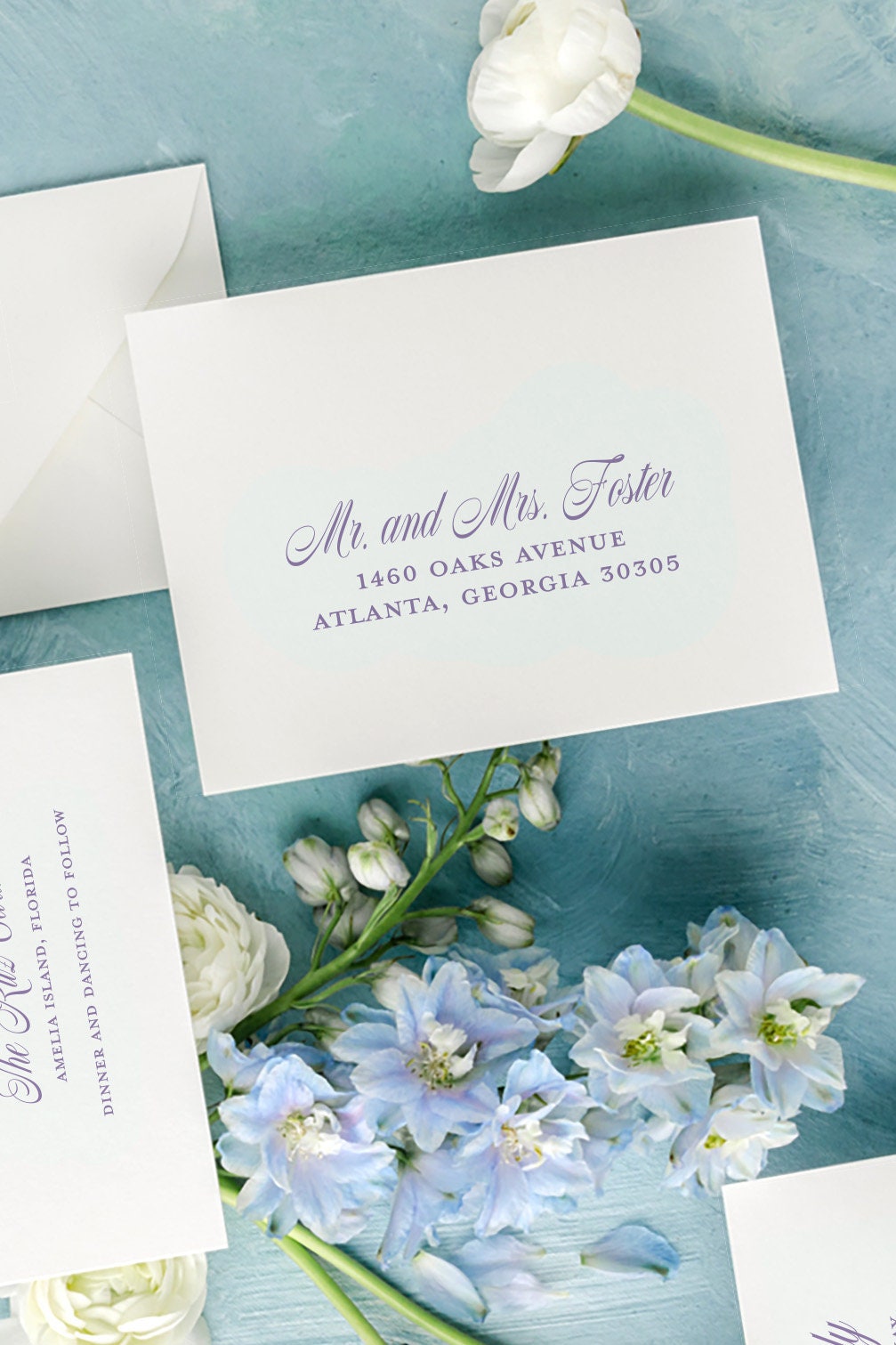 Monogram Stripe Wedding Invitation Suite Printed Invitation With ...