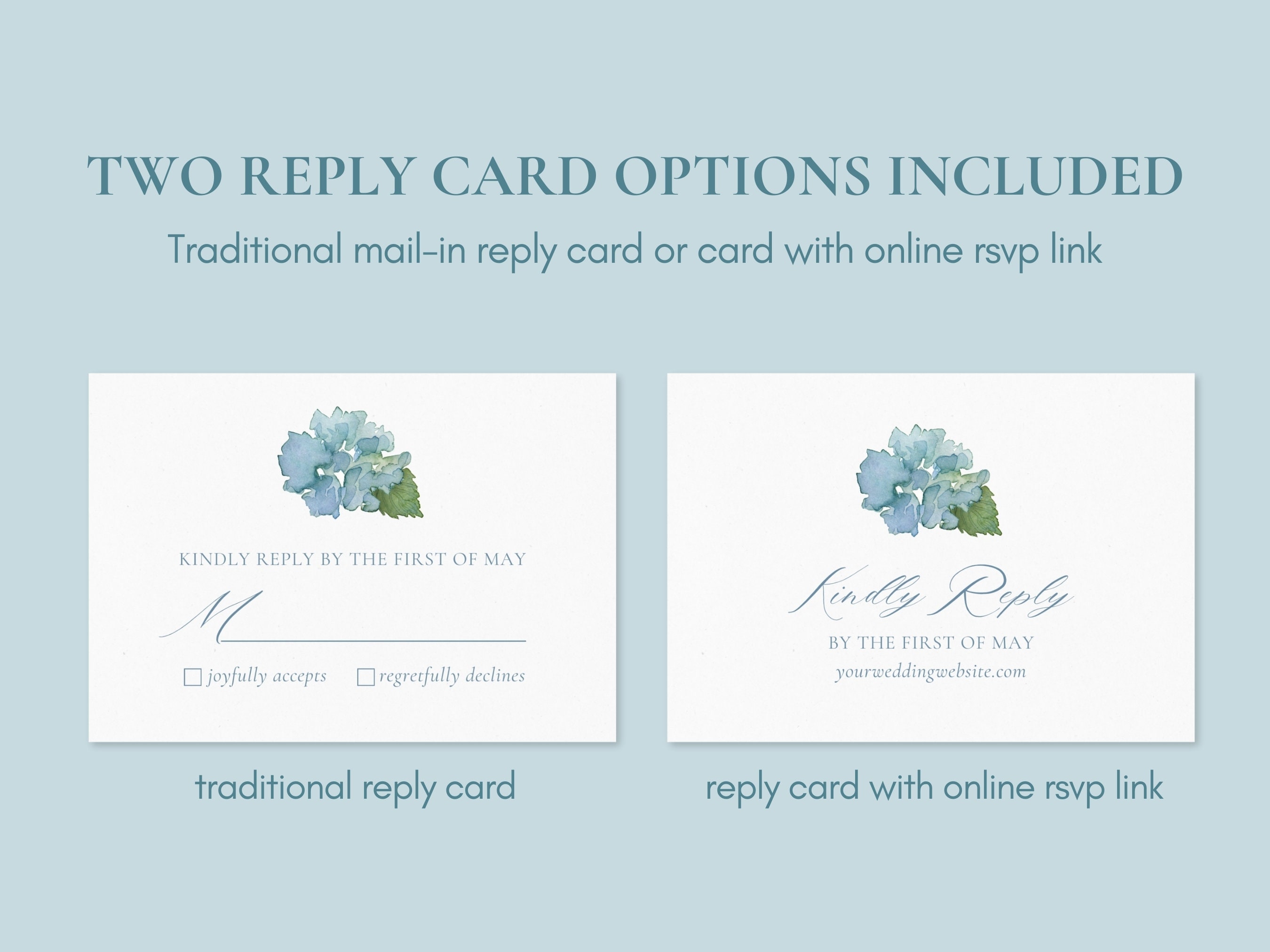 Blue Hydrangea Wedding Invitation Editable Template INSTANT Access ...