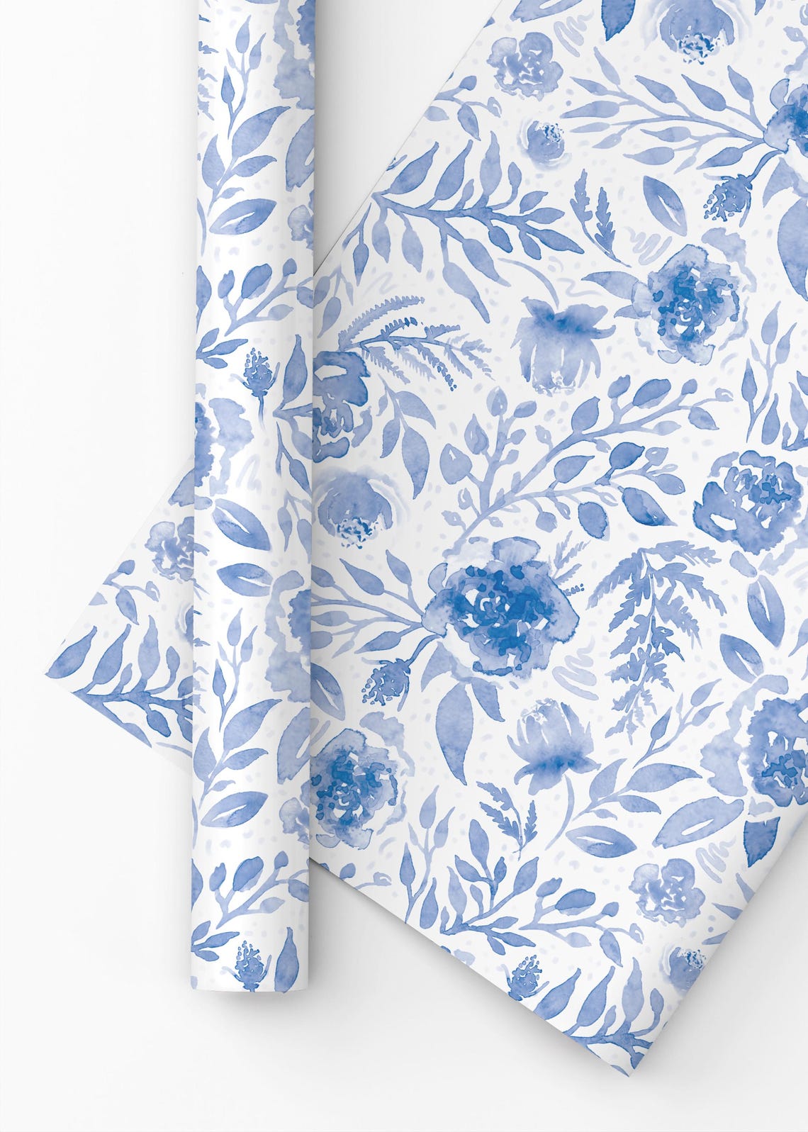 Blue Floral Gift Wrap Sheets - Etsy