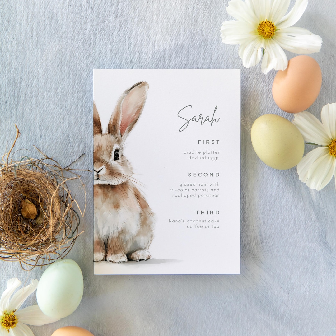 Bunny Menu Template | Editable Template | Printable Menu Template ...