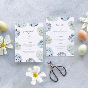 Blue Green Speckled Egg Easter Menu Template | Editable Template ...
