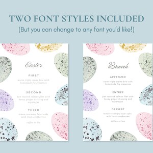 Pastel Speckled Egg Easter Menu Template | Editable Template ...