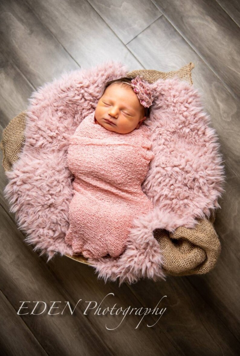 Newborn Photo Prop Set: Rose Knit Wrap and Free Headband for | Etsy