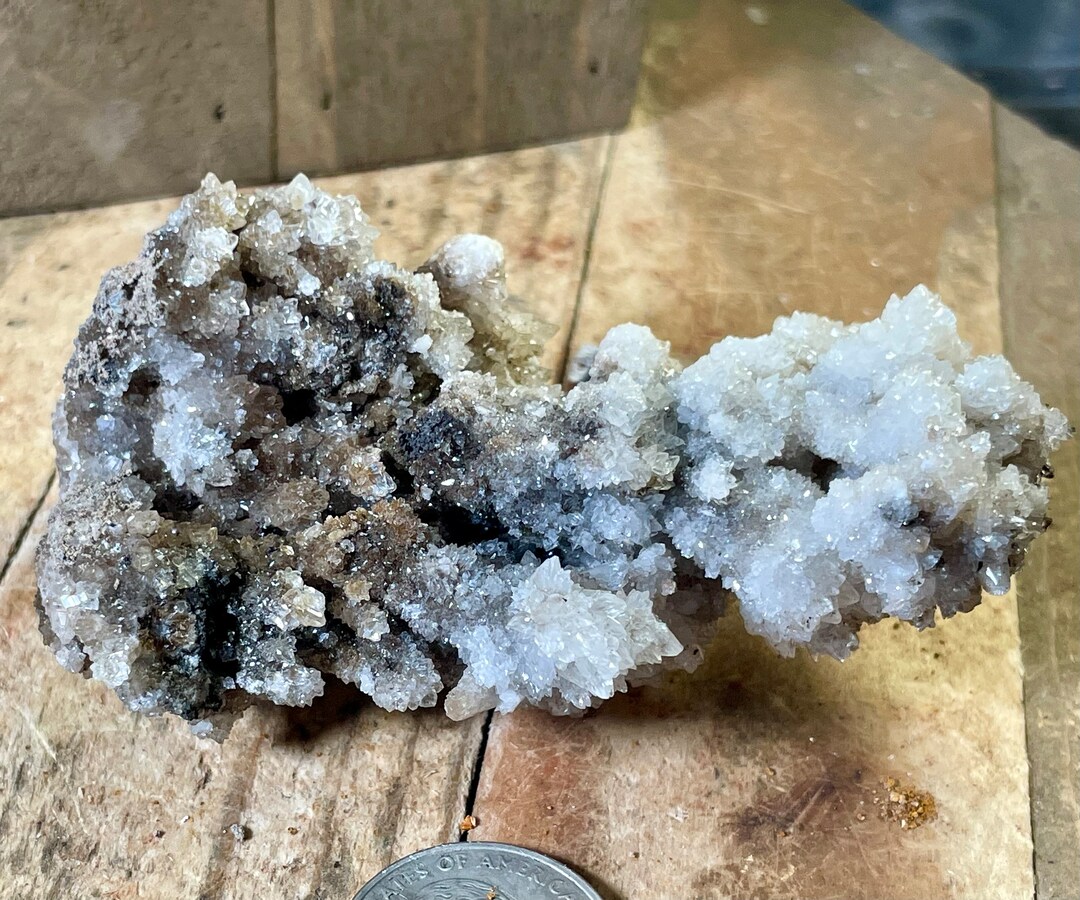 Stalactite Crystal Cluster Has Druzy Calcite and Aragonite Crystal ...