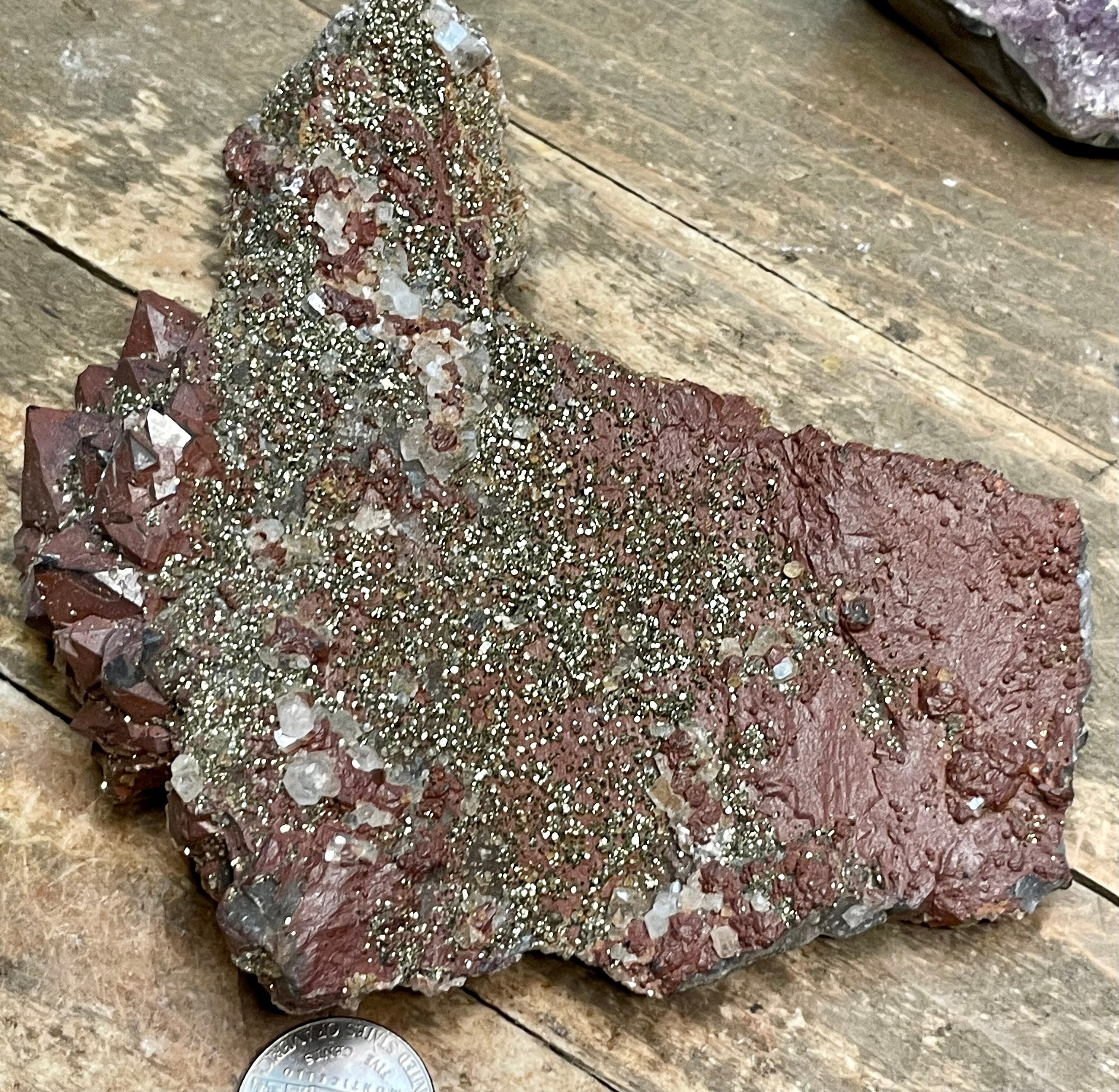 Red Dragon Quartz w/ chalcopyrite Red Phantom Quartz Red Hematite ...