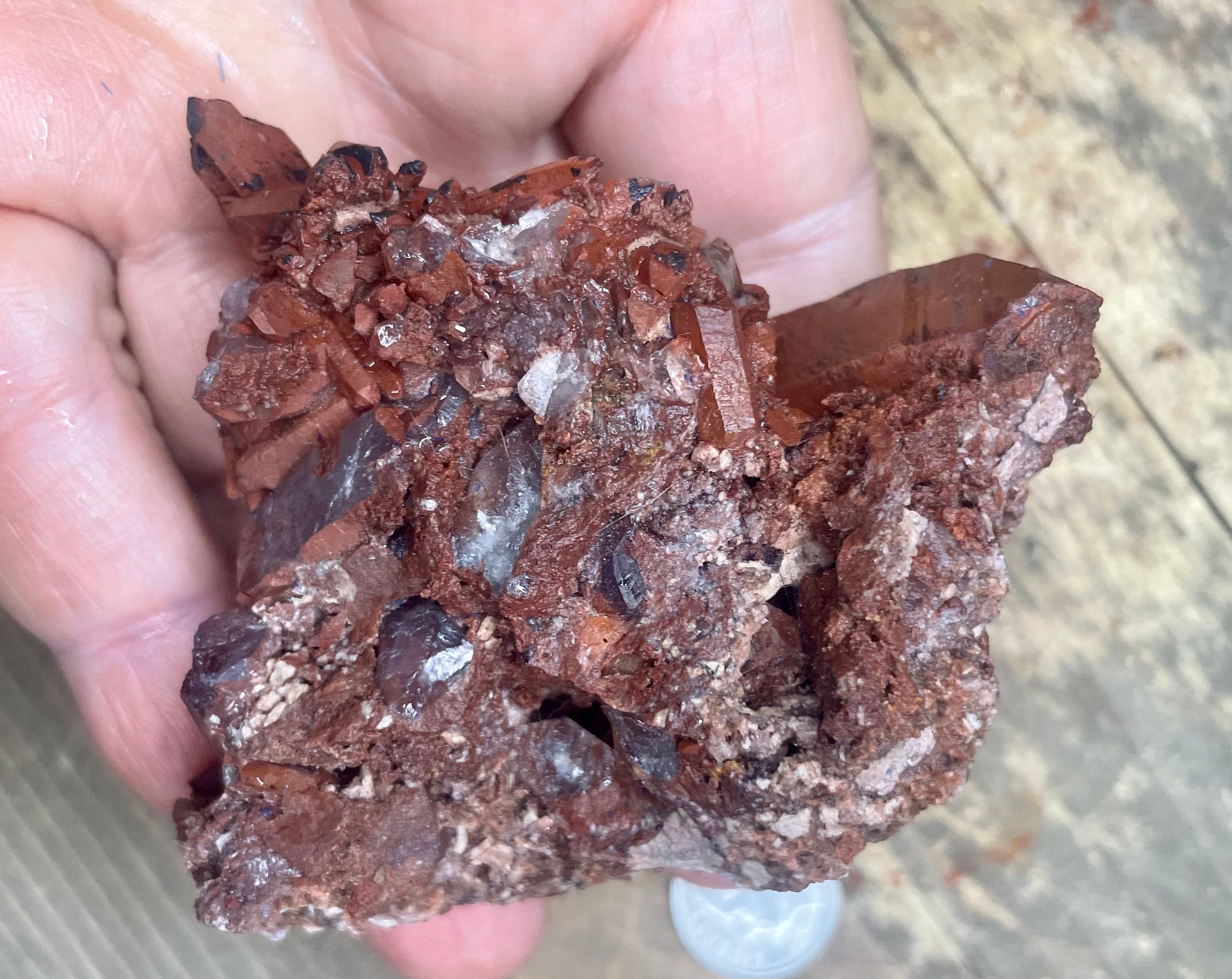 Red Dragon Quartz Multi point cluster Red Phantom Quartz Red Hematite ...