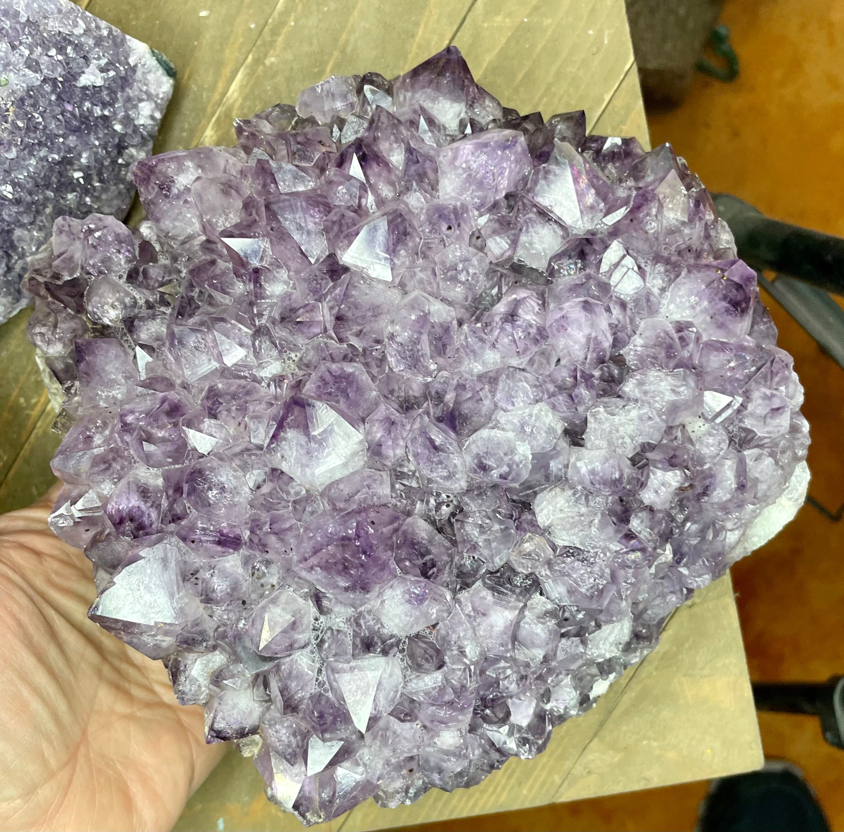 large Standing Amethyst Cluster, Cut Base Druze Geode, Amethyst Cut ...