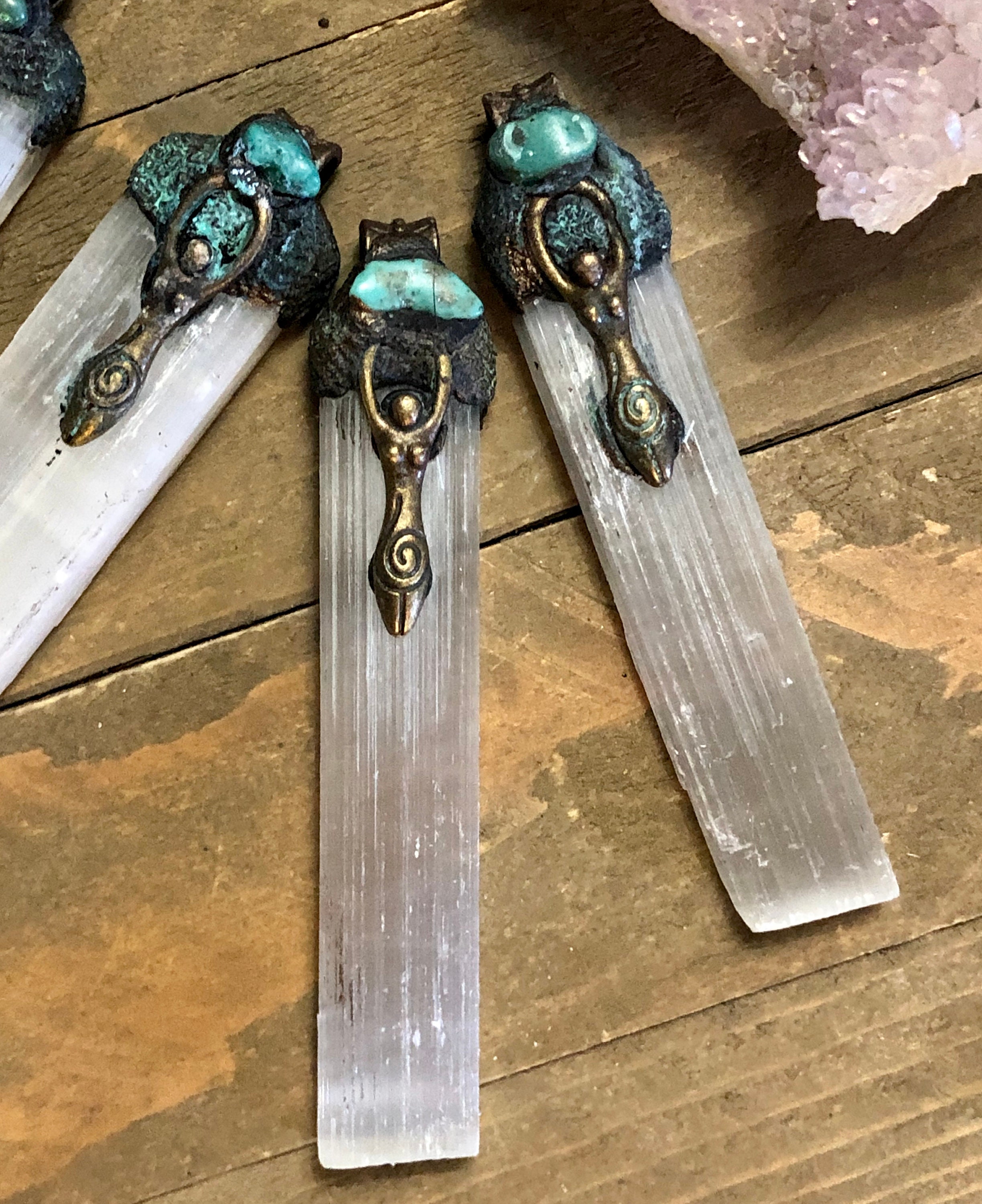 Selenite goddess Crystal Pendant,goddess jewelry,raw selenite ...