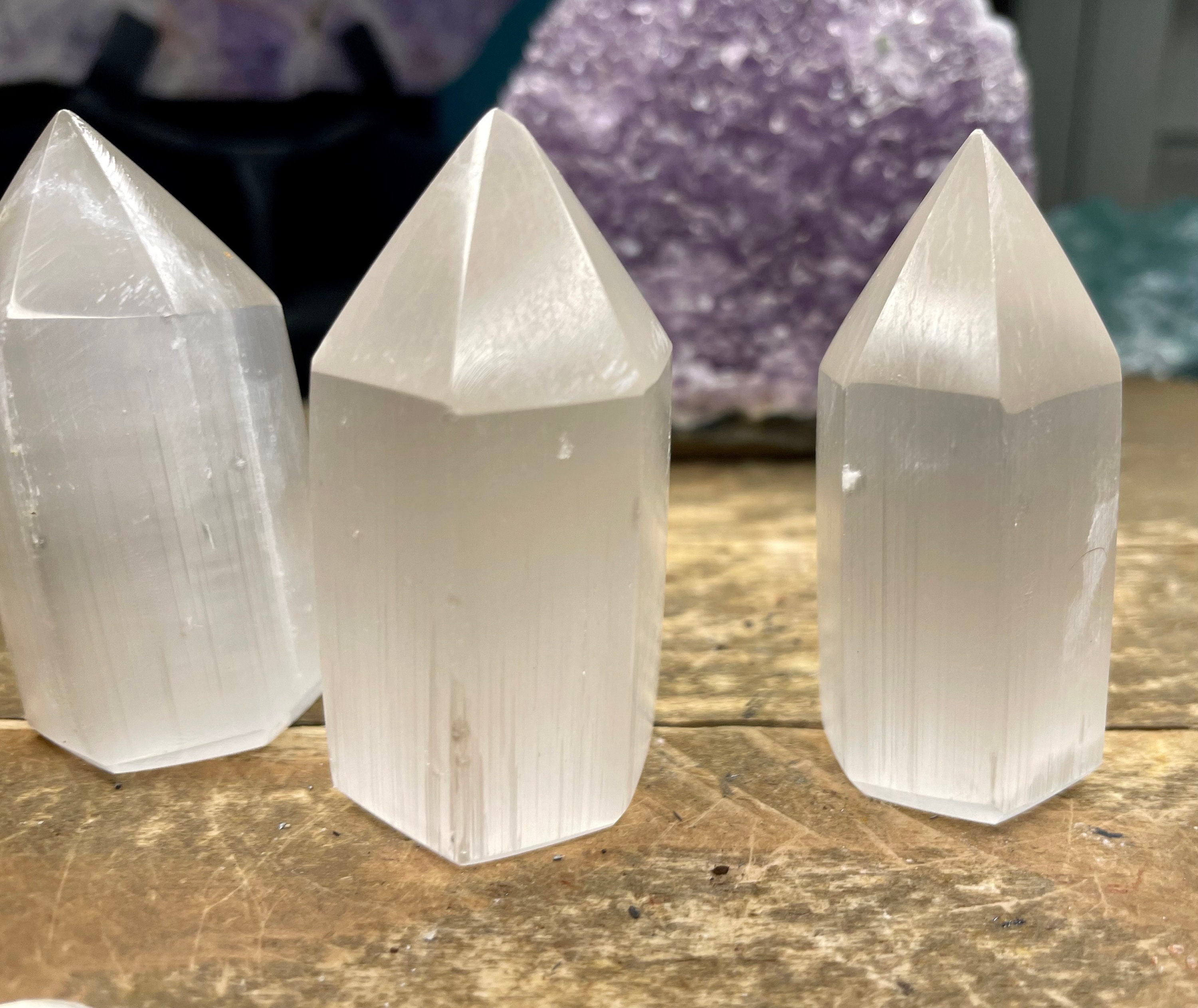 One Selenite Crystal Point: White Selenite Generator Selenite | Etsy