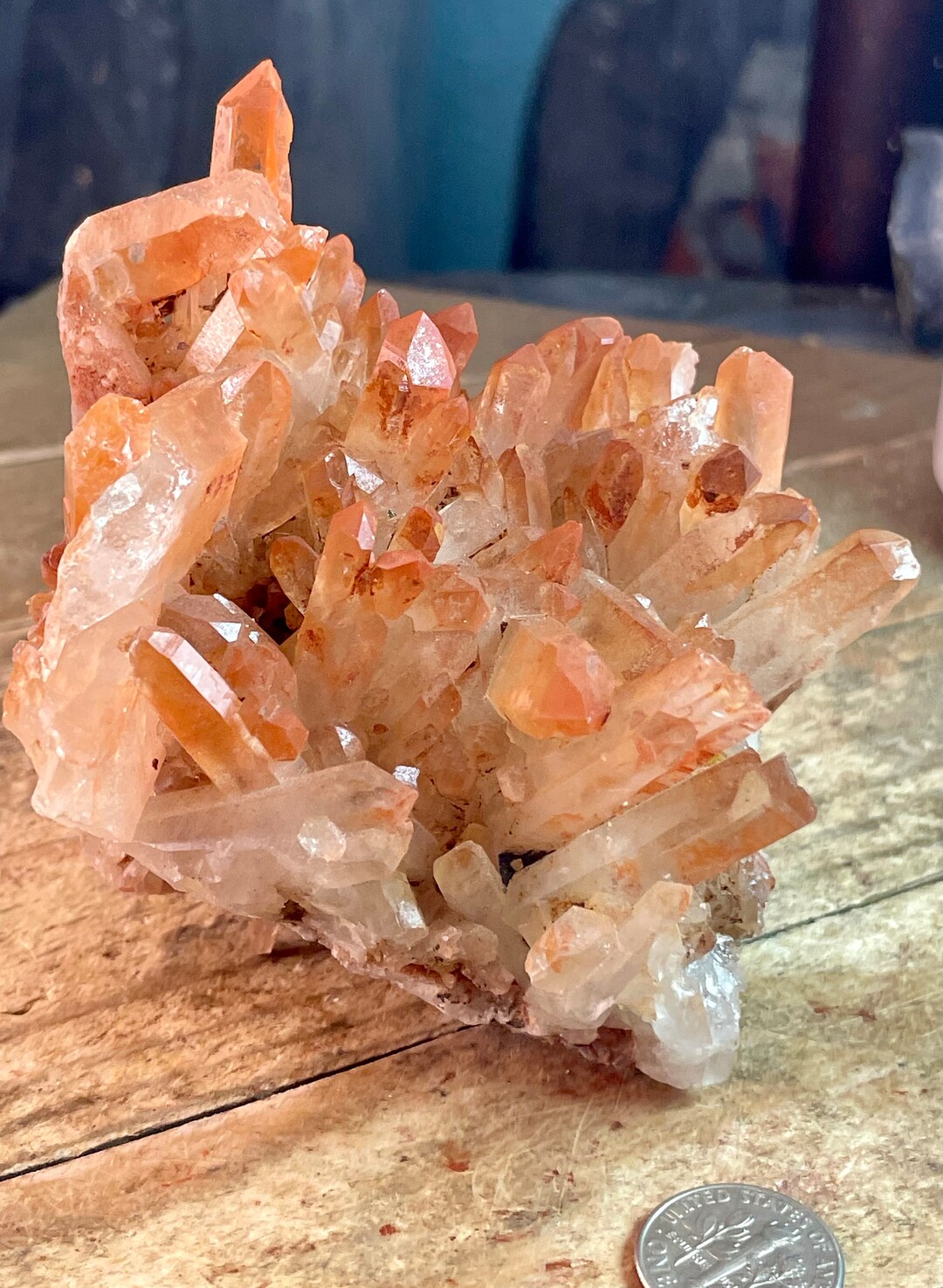 Red Dragon Quartz Multi Point Cluster Calcite Coated Red Phantom Quartz ...