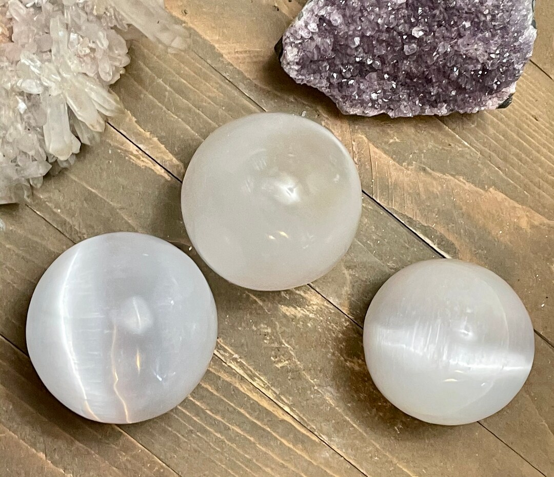 One Polished Large Selenite Sphere Charging Large Selenite - Etsy