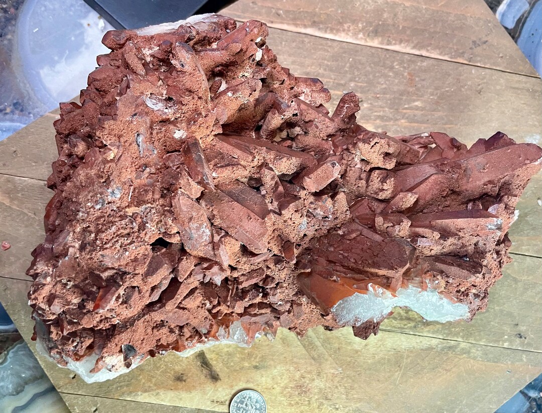 Big Red Dragon Quartz Multi Point Cluster Red Phantom Quartz Red ...