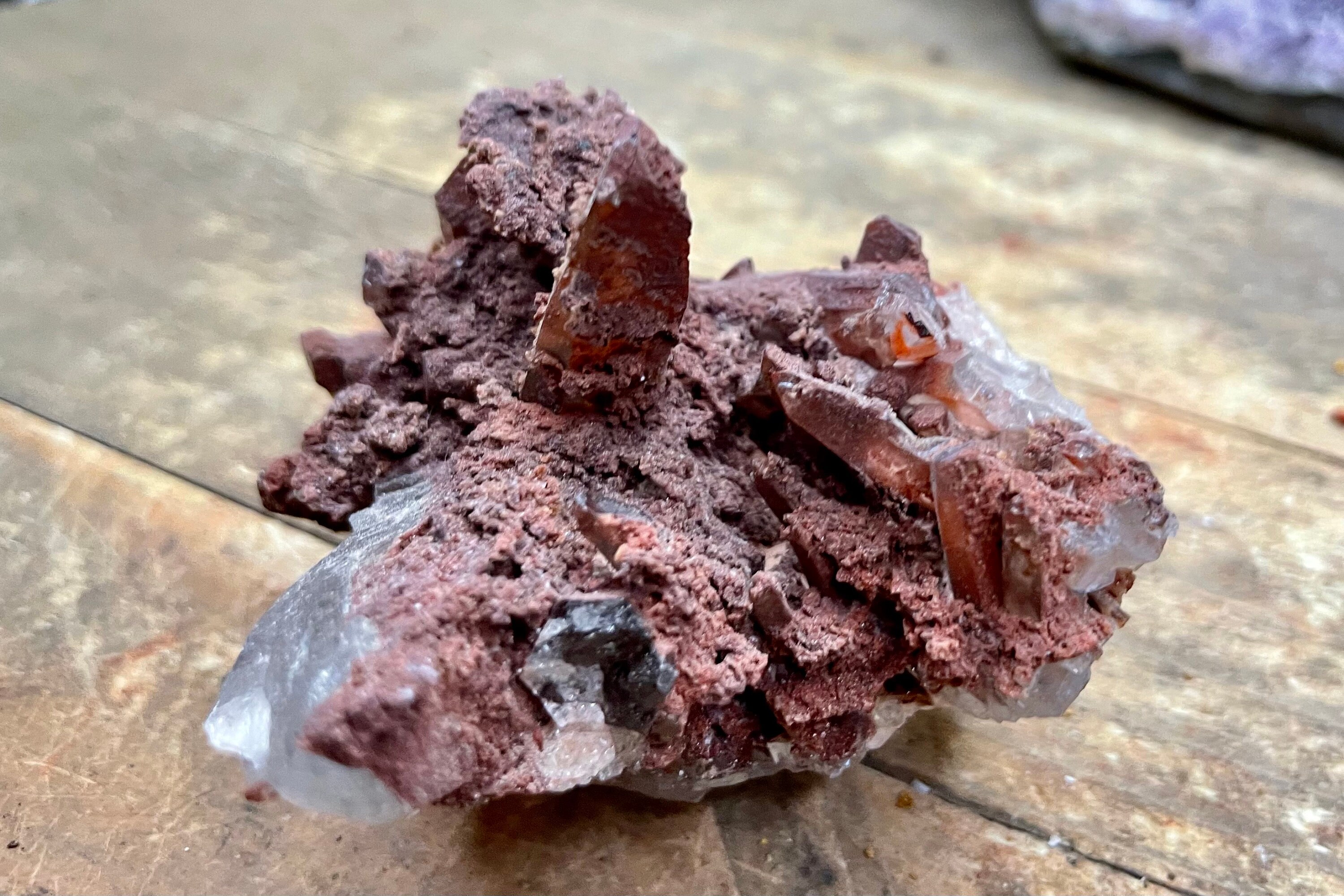 Red Dragon Quartz Multi point cluster Red Phantom Quartz Red Hematite ...