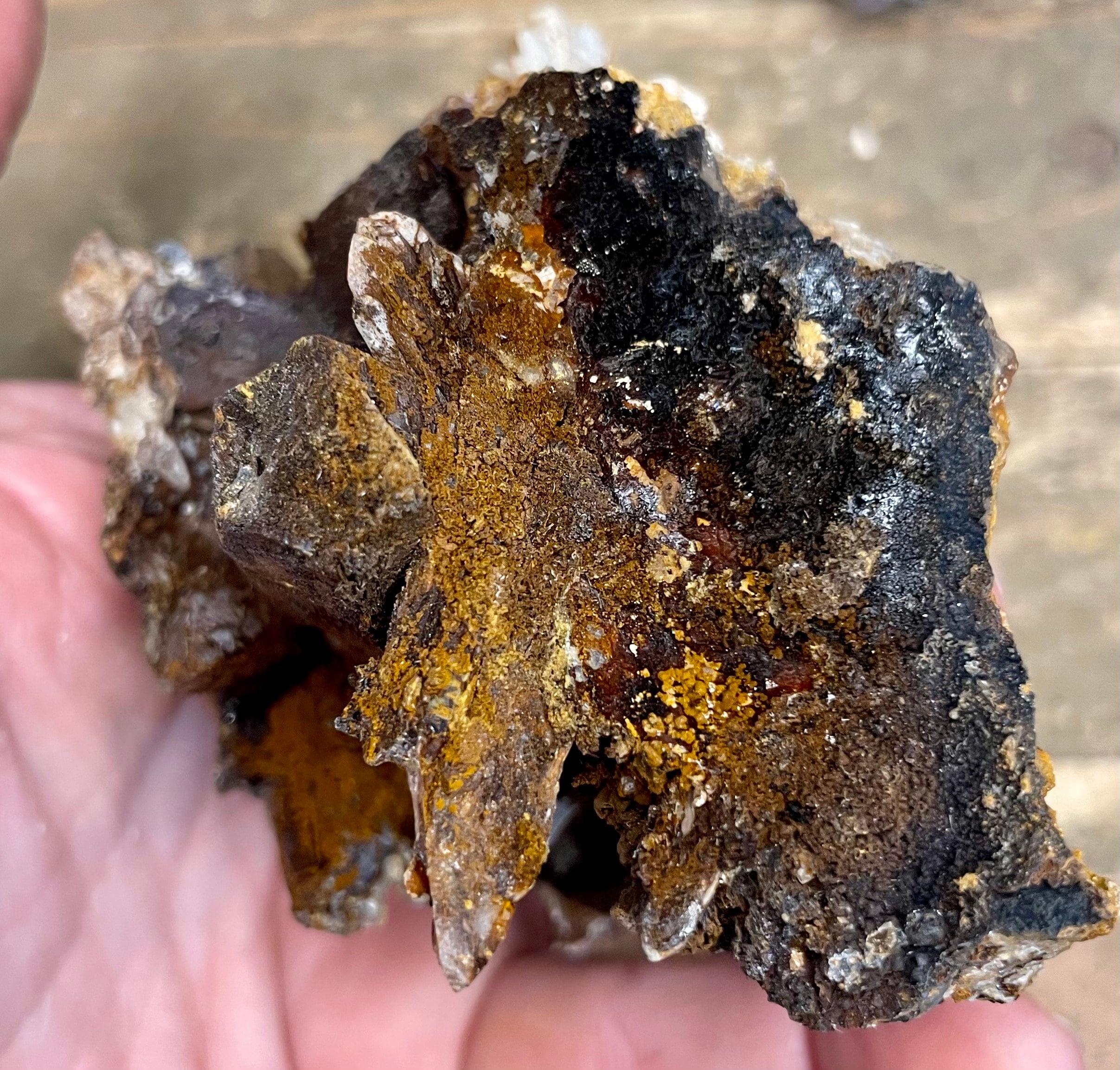 Rare Marcasite Quartz Goethite Crystals, Red Limonite specimen ...