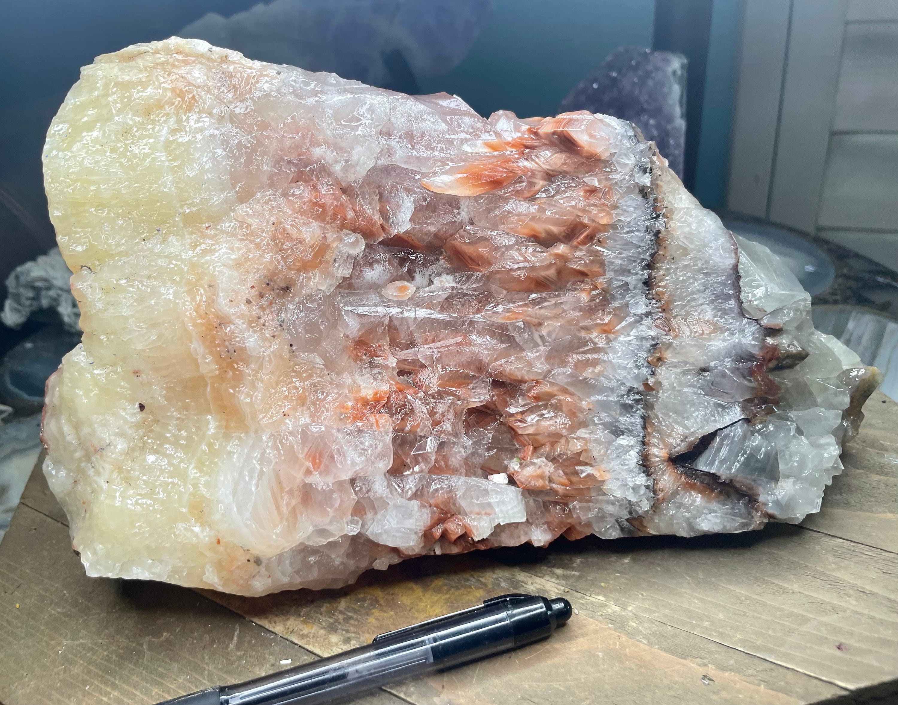 large Red Banded Calcite Crystal Mexico Specimen from Mexico it has a ...