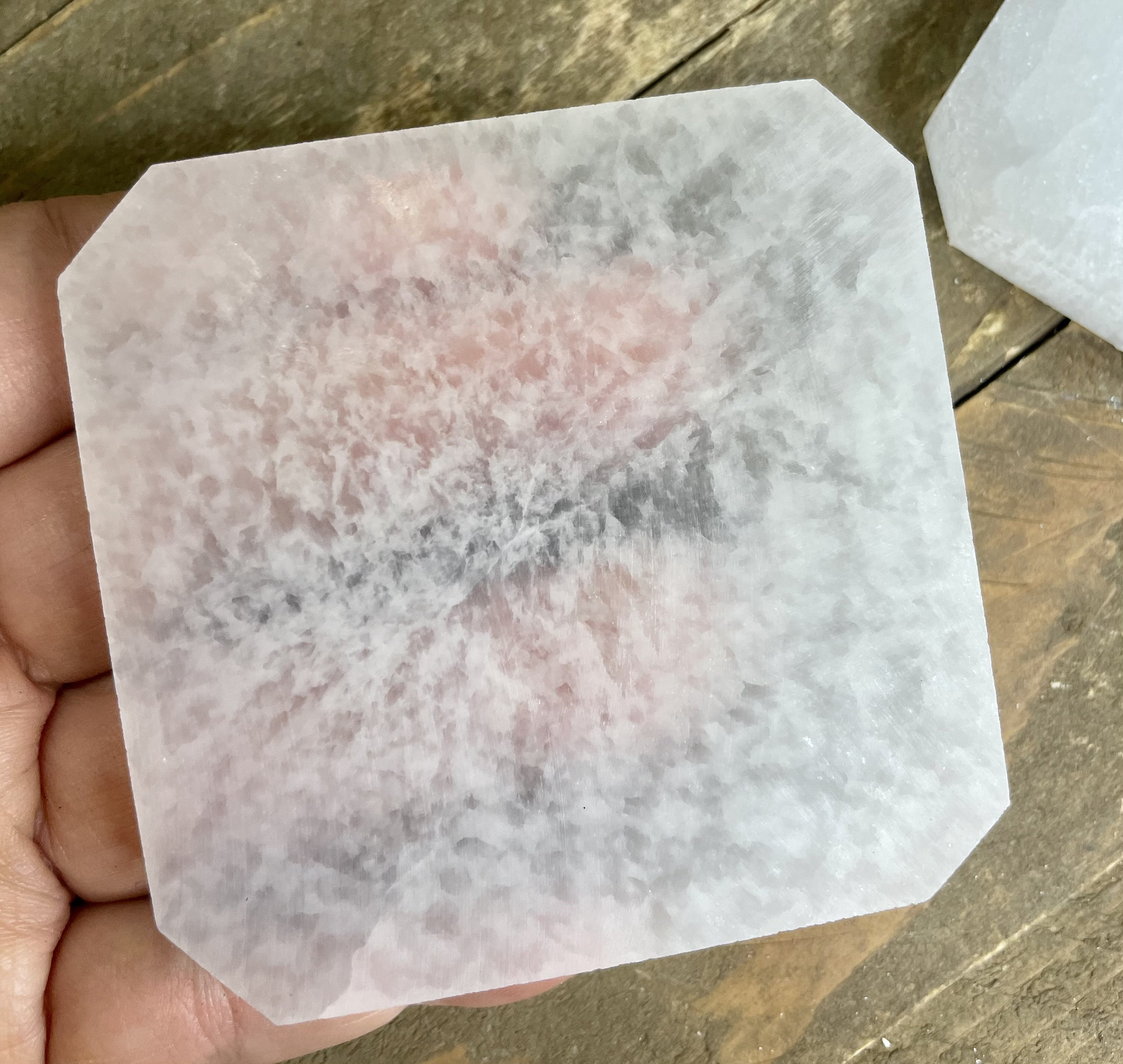 Selenite Square, Cut Corners, Polished Charging Plate: Metaphysical ...