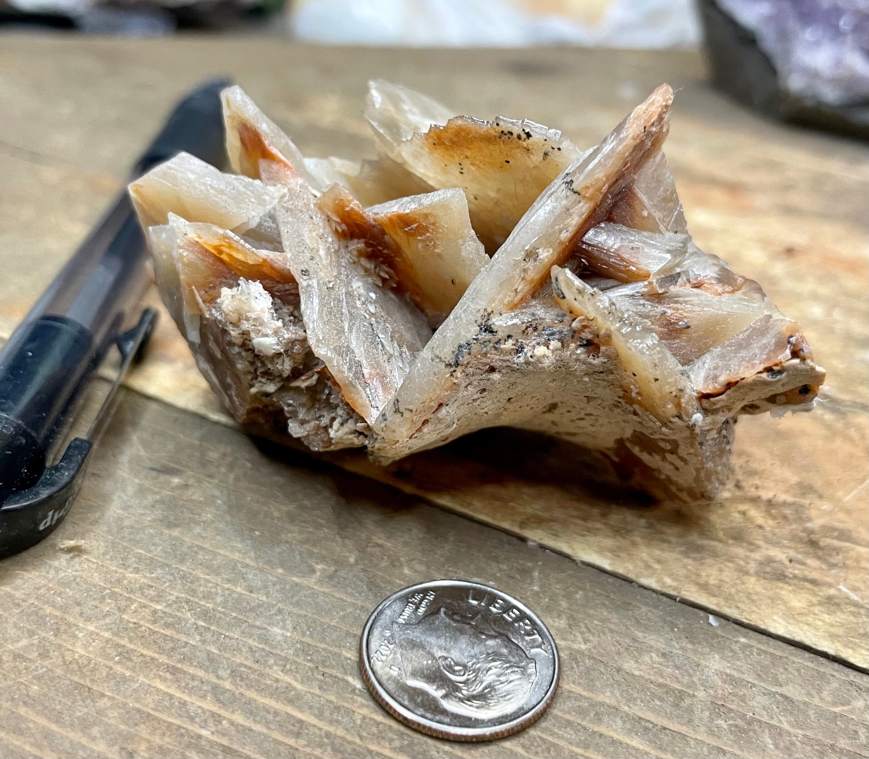 Bladed Barite crystals Morocco, Barite crystals 4