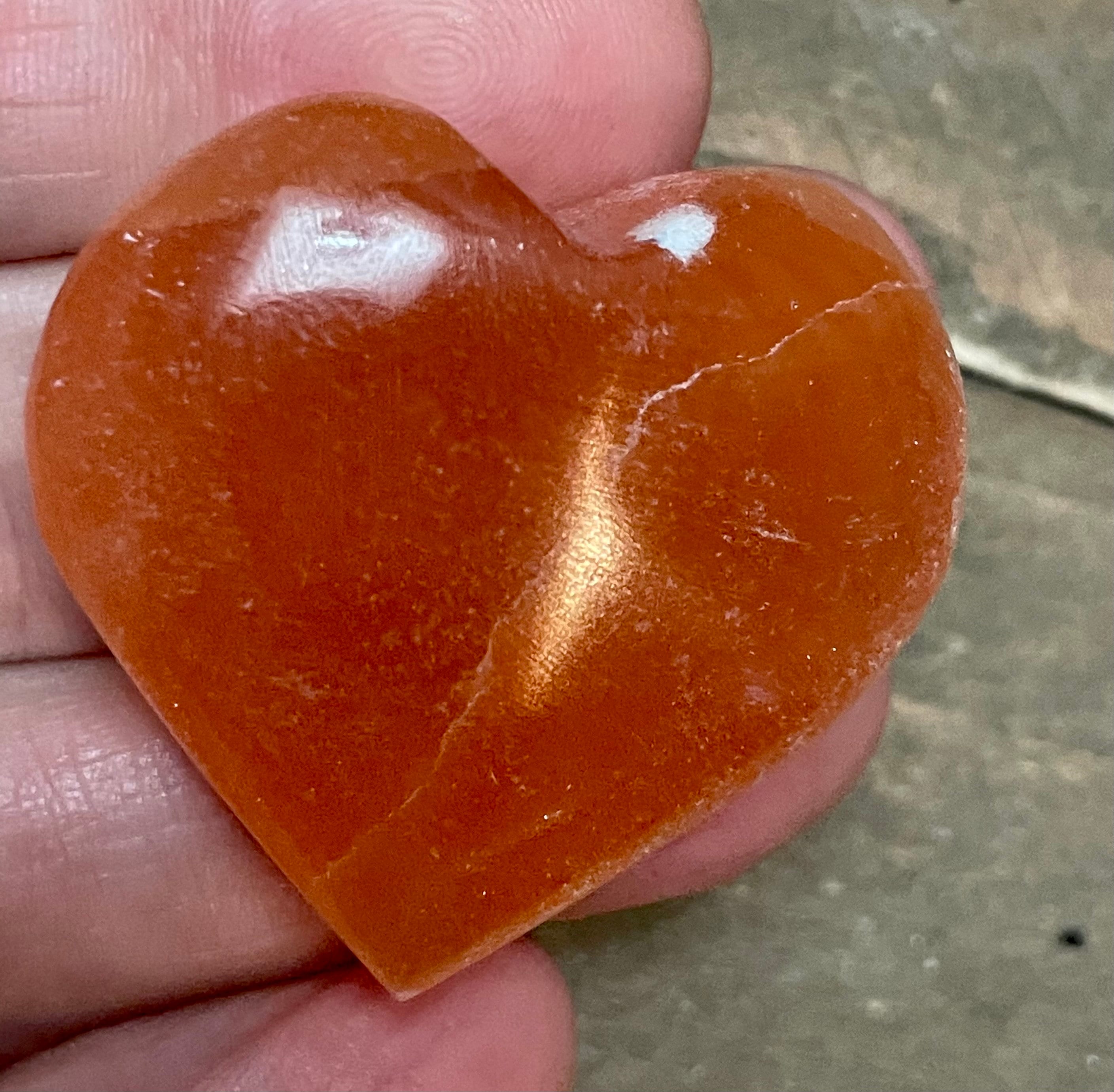 Orange Selenite Heart,Selenite is one of the more powerful healing ...